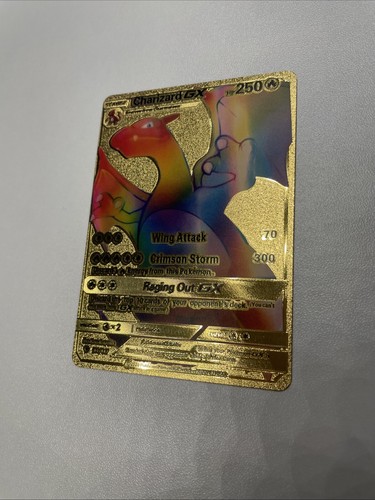 Charizard GX Rare! Golden Rainbow With Sparkling Flecks On Charizard ...