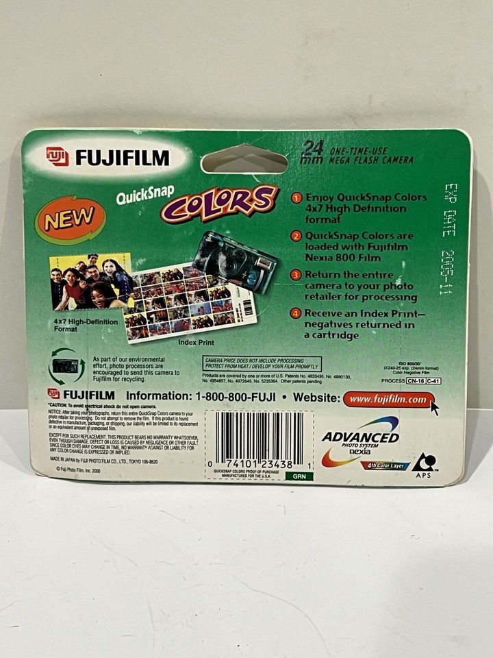 New Fujifilm Quicksnap Colors Disposable Film Camera W/ Film Sealed ...