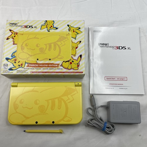 Nice! Nintendo NEW 3DS XL Pikachu Edition Yellow W Pokemon Bank In Box ...