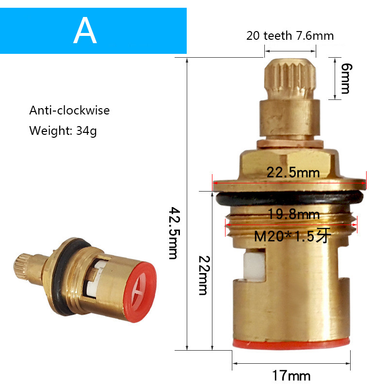 Replacement Brass Ceramic Disc Tap Valve Cartridge Quarter Turn Insert ...