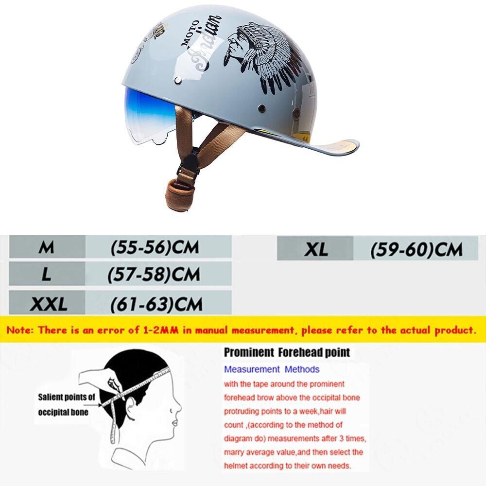 Retro Motorcycle Half Helmet Baseball Cap Scooter Helmet with Colorful ...