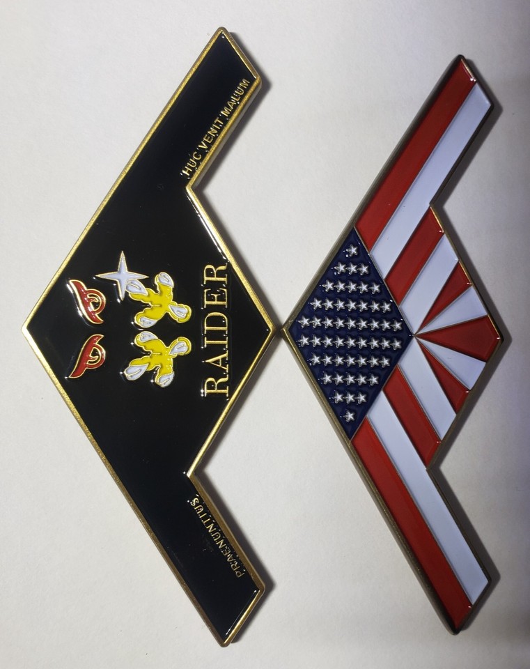 NEW LOT of 3 B-21 Raider Stealth Bomber American Flag 3.5" Challenge ...