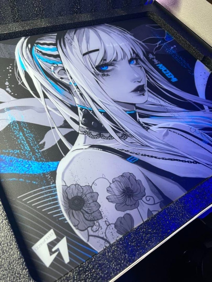 GLSSWRKS Blue Kazemi Glass Mousepad Gaming Glass Mousepad USED | eBay
