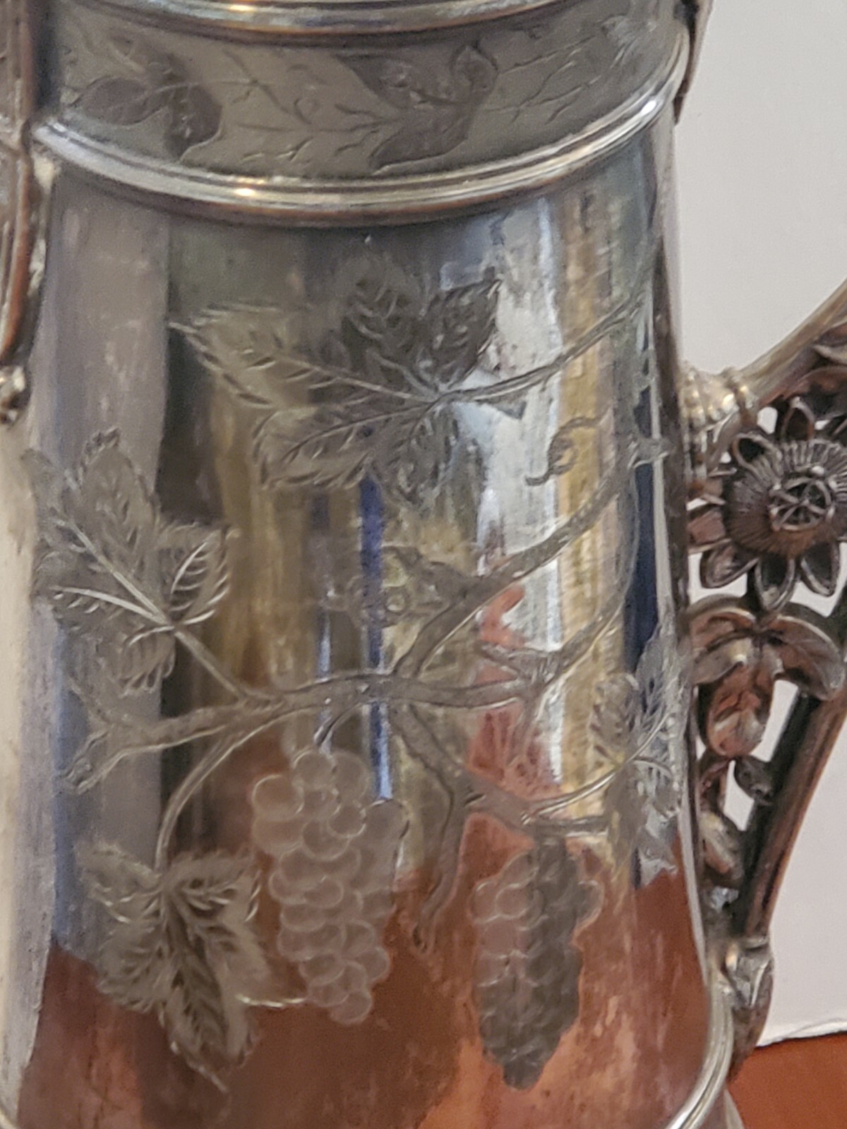 gorgeous silver plated communion pitcher, grape vines & beautiful ...