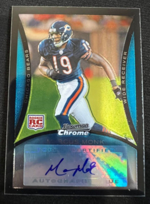 MARCUS MONK Bears 2008 Bowman Chrome #BC100 Rookie Card RC AUTO ...