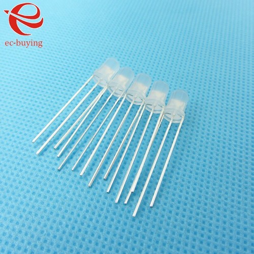 50pcs 3mm LED Bi-Color Diffused Red Blue Common Cathode Round Light ...