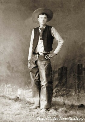 Young Cowboy in Leather Chaps - circa 1880s - Historic Photo Print | eBay