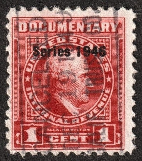 PAPER-GEM: scott#R436 US documentary revenue stamp 1946 overprint ...