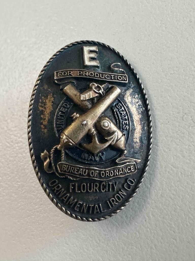 Sterling WWII US Navy Bureau of Ordnance Pin Flour City Ornamental Iron ...