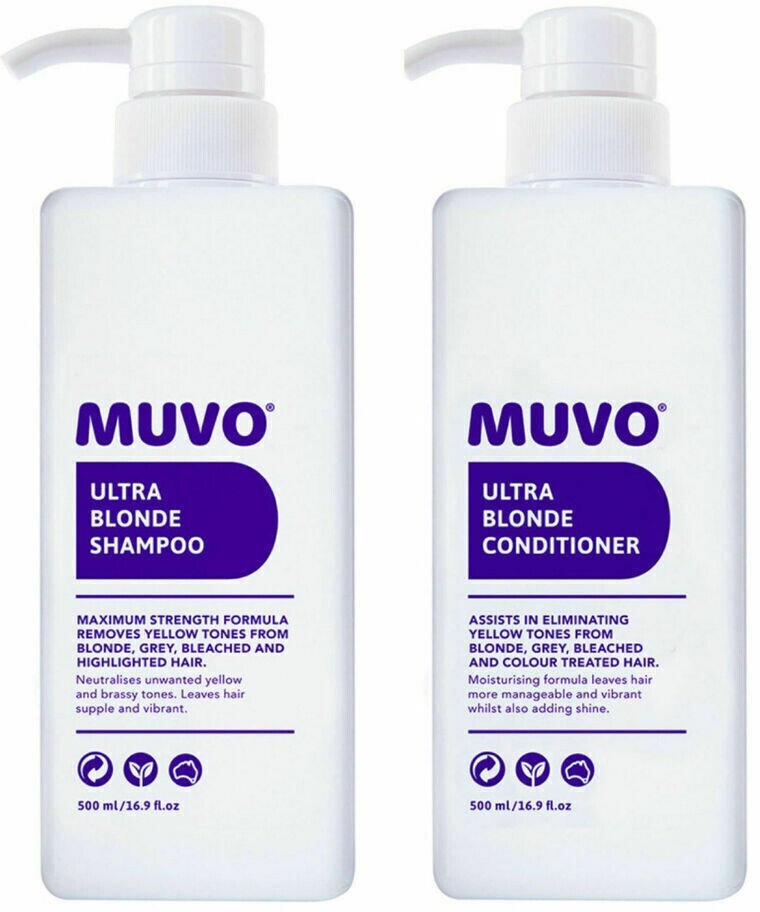 MUVO ULTRA BLONDE Purple Toning SHAMPOO & CONDITIONER DUO PACK 500ml ...