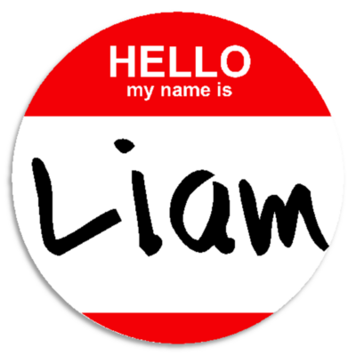 Hello My Name Is Liam - 3 Pack Circle Stickers 3 Inch - Custom Nametag ...
