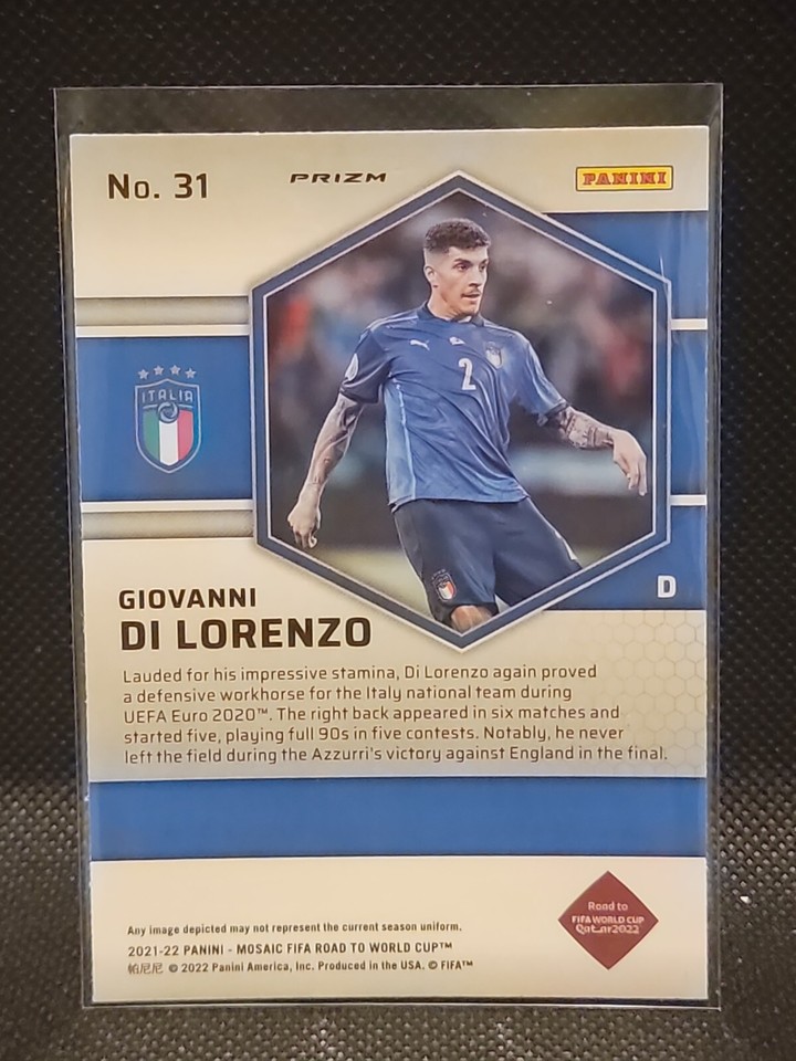 2022 Panini Mosaic Word Cup Giovanni Di Lorenzo Silver prizm Mosaic ...