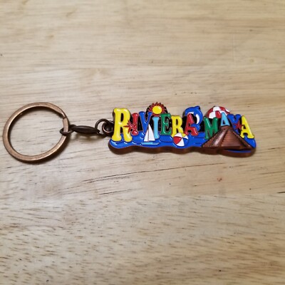 Vintage Riviera Maya Multicolored Metal Keychain | eBay