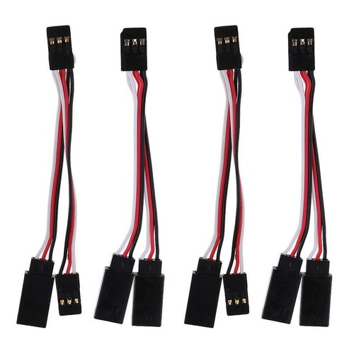 4pcs 10cm Male Female ESC Extension Wire JR Plug Y-Harness Line Cable ...