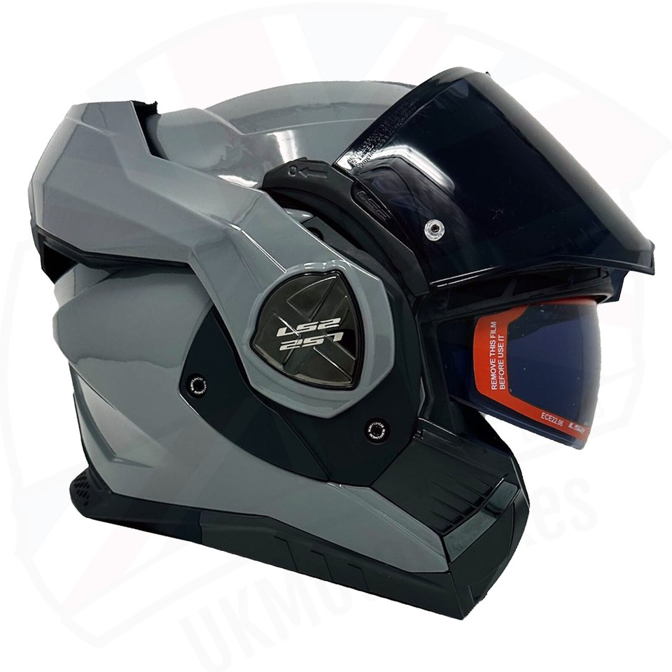 LS2 FF901 ADVANT X PLAIN FLIP OVER MOTORCYCLE HELMET FLIP FRONT BLACK ...