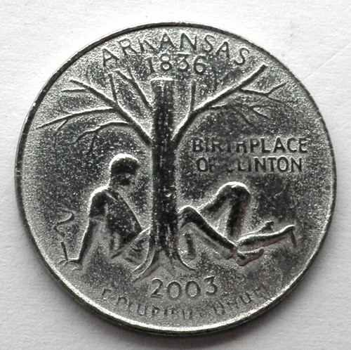 US QUARTER ARKANSAS 1836 BIRTH PLACE OF CLINTON 2003 Erotic Token, Rare ...