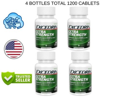 4 Bottle Excedrin Extra Strength Caplets 300 ct (Total 1200 Cablets) | eBay