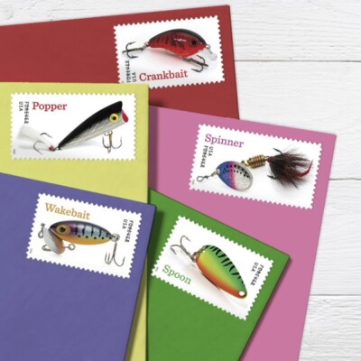 US 2025 SC#5961 - 5965 Freshwater Fishing Lures Stamps (Pane Strip of 5 ...