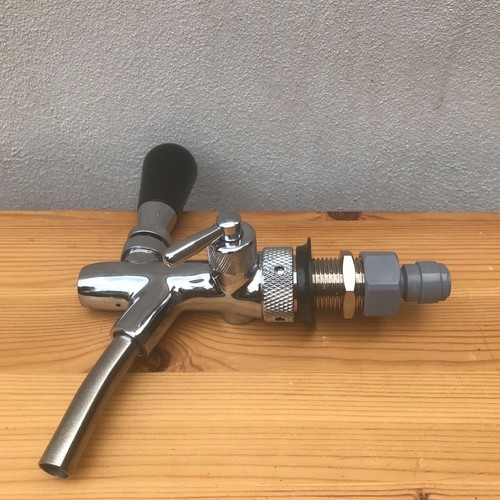 Steel Beer Tap Faucet Flow Adjuster Self Closing Shank 3/8 Pushfit ...