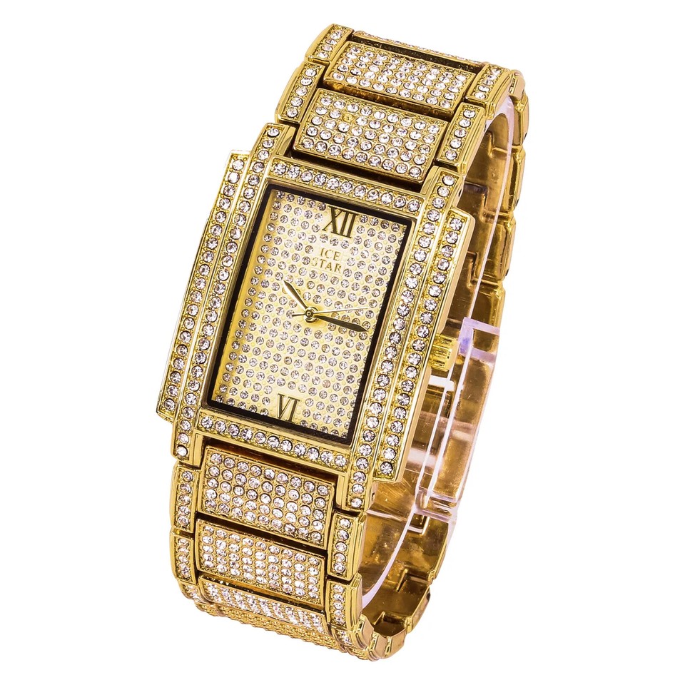 Iced Icy Rapper Luxury Dress Square Simulated Diamond Wrist Bling Hip ...