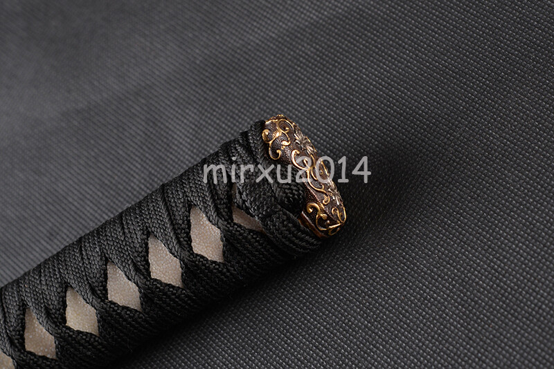 26cm Genuine RayskinBlack Ito Silk TSUKA for Japanese Samurai Katana ...