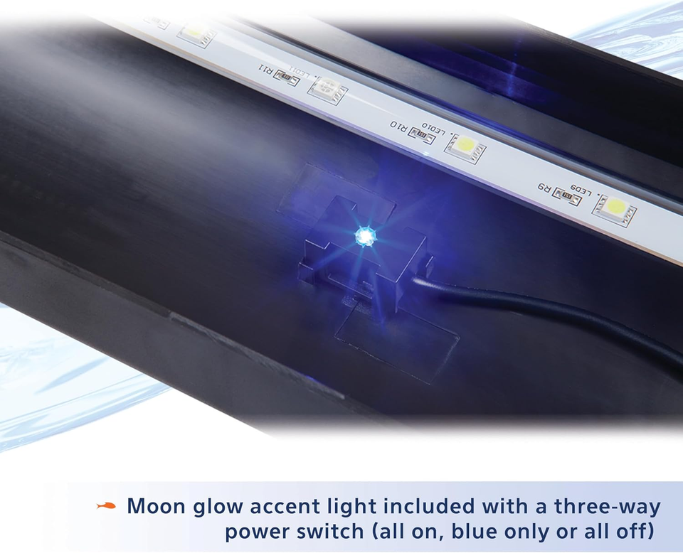 30-Inch Black LED Deluxe Fish Tank Aquarium Full Hood for Vibrant ...