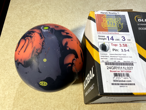 Origin Bowling Ball 900 Global Hook! Black/Silver Pearl Bowling Ball ...