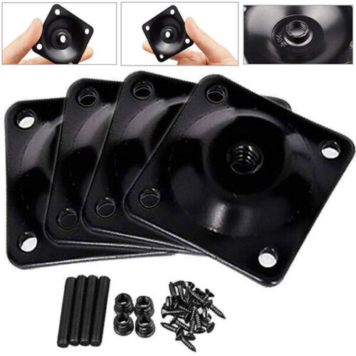 Set Of 4 Leg Fixing Mounting Plates Brackets Level Plates With M8 Metal ...