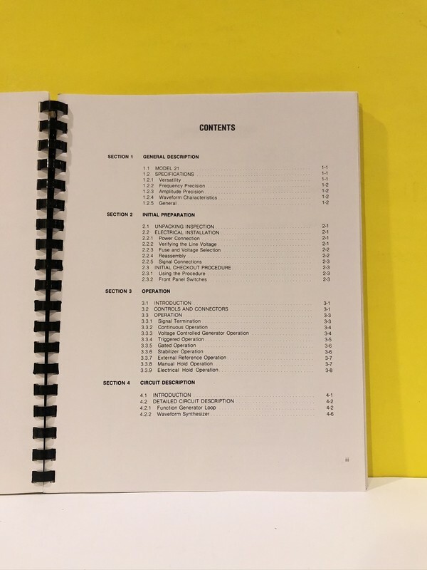 Wavetek Model 21 11 MHz Stabilized Function Generator Instruction ...