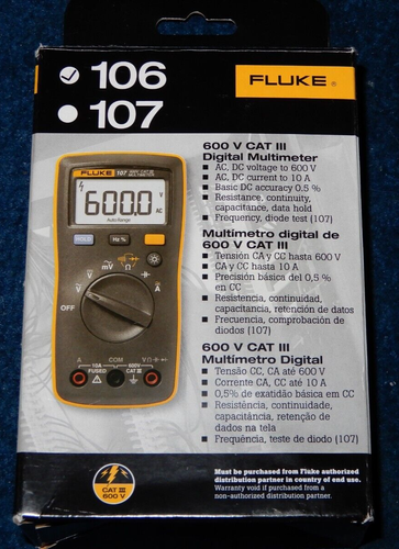 Fluke 106 Handheld Digital Multimeter 600V 10A CAT III Meter Multimeter ...