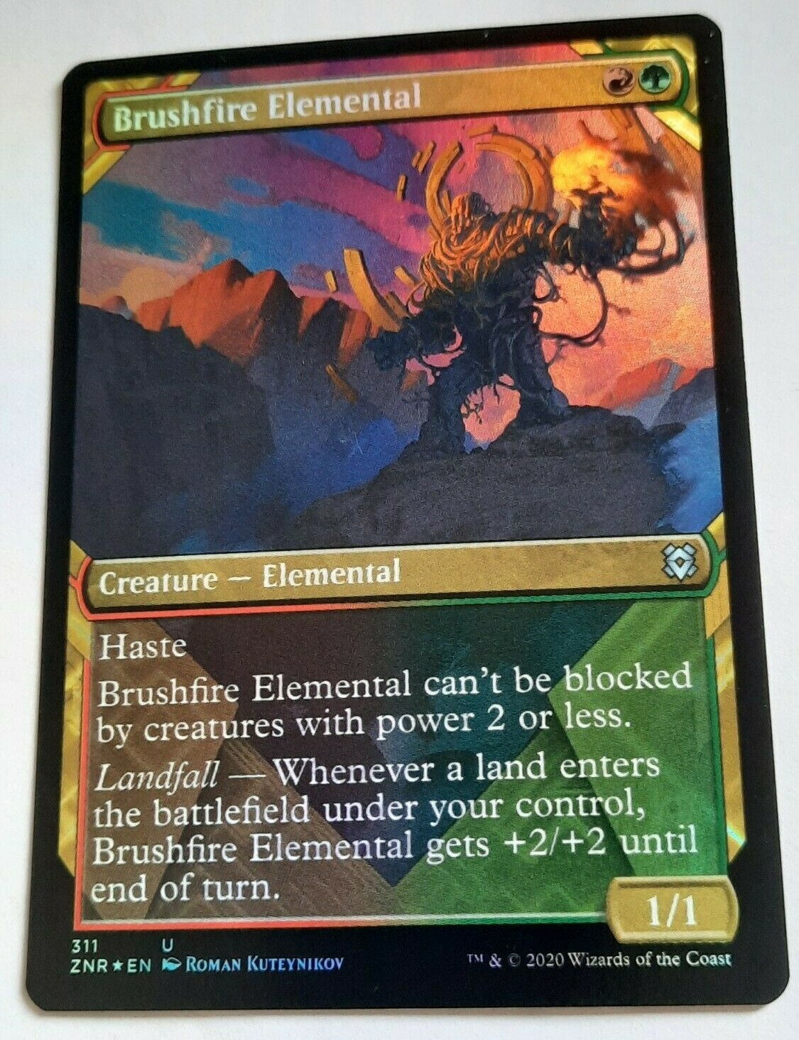 MTG 2020 Zendikar Rising BRUSHFIRE ELEMENTAL 311 U (Showcase) Foil M/NM | eBay