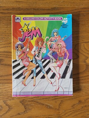 Vintage 1986 JEM Golden Deluxe Coloring Activity Book Used | eBay