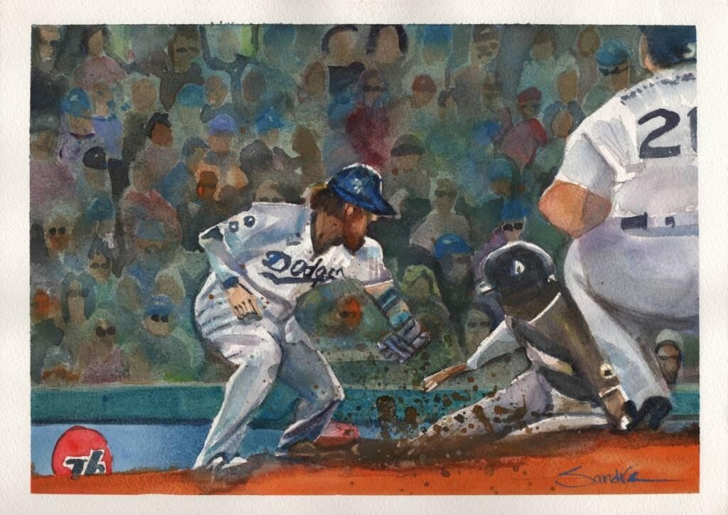 Los Angeles Dodgers No. 17 : Sandra Watercolors™ California : ORIGINAL ...