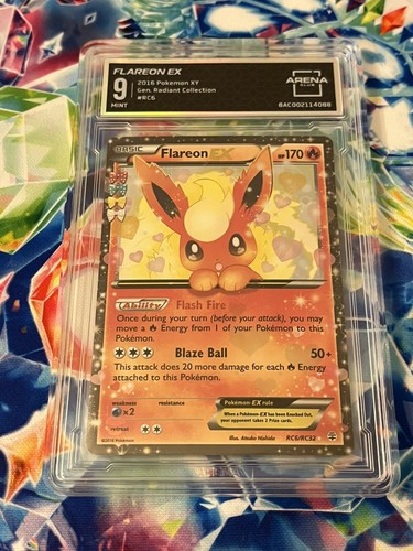 Pokemon Flareon EX Arena Club 9 Mint 🔥 Generations Radiant Rare RC6 ...