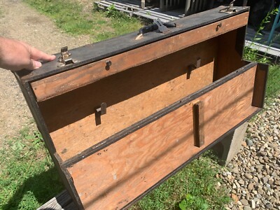 Vintage CARPENTER TOOLBOX Portable Saw Chest With Drawer | eBay