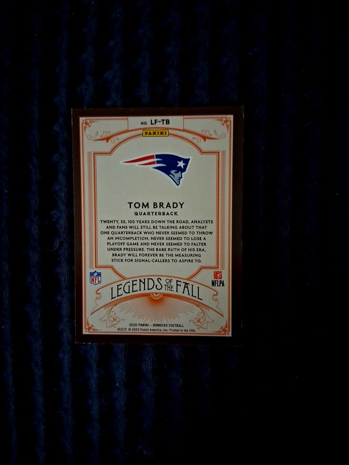 2020 Panini Donruss - Legends of the Fall Tom Brady #LF-TB Red | eBay