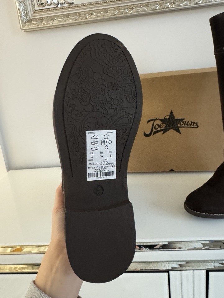 Joe Browns Ladies Boots Brown Suede Knee High With Studs & Tassels UK ...