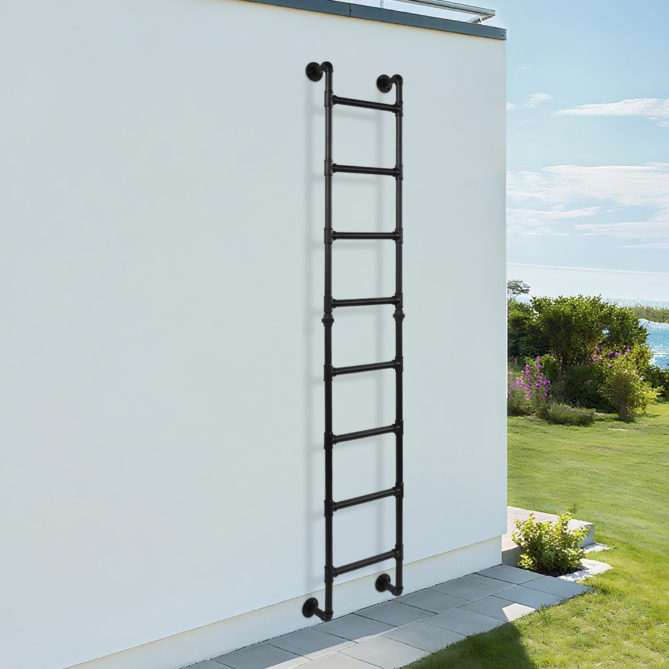 8 Steps Attic Stairs Alloy Wall Mounted Attic Ladder Wall-Mounted Stair ...