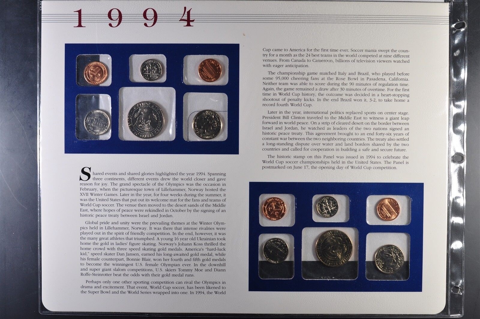 1994 P&D Uncirculated Mint Set - Postal Commemorative Society - Coin ...