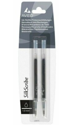 Aveo SilkScribe Black Ink Refill Twin Pack 1mm Tip - Brand New In Pack ...