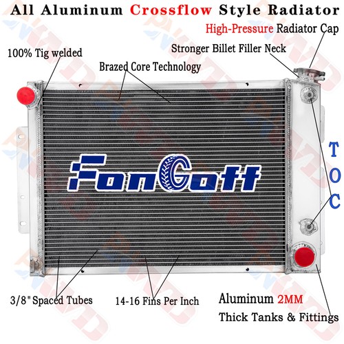 4 Row Aluminum Radiator For Chevy Camaro/Pontiac Firebird Big Block ...
