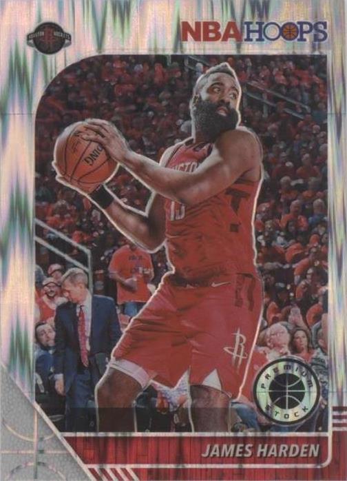 2019-20 Panini NBA Hoops Premium Stock - James Harden #66 Flash Prizm ...