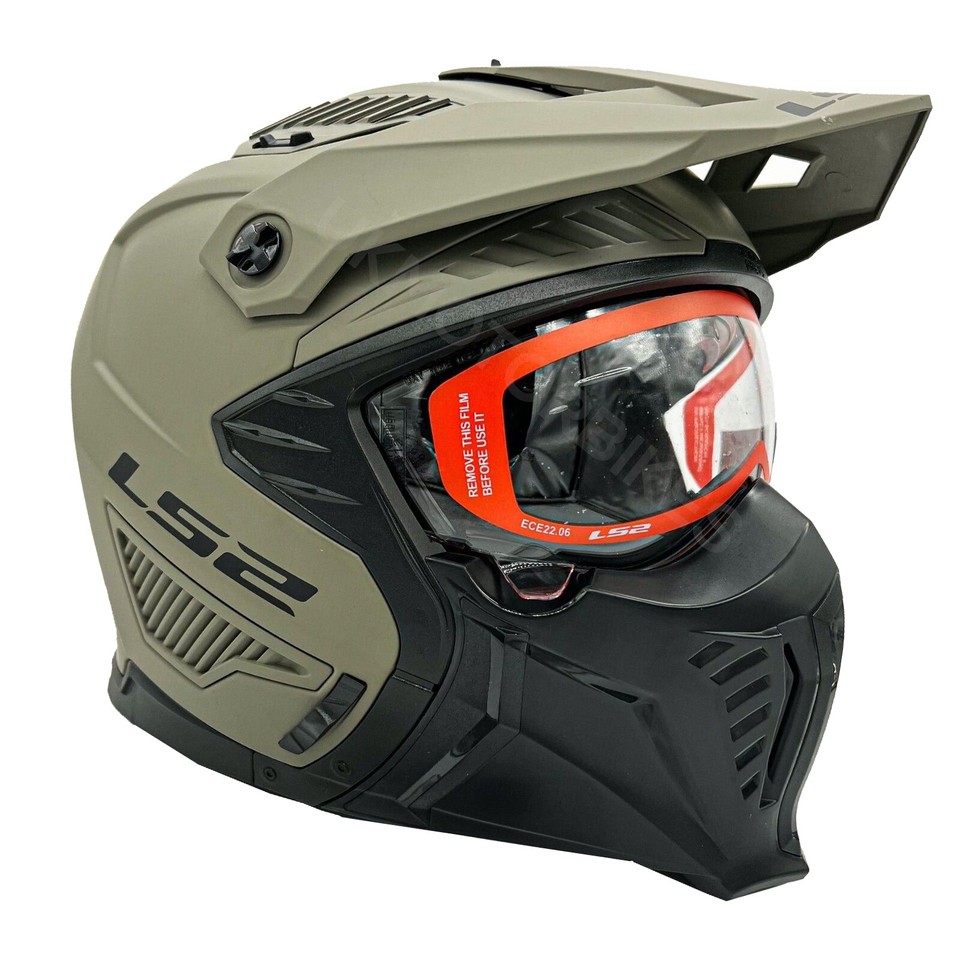 LS2 OF606 DRIFTER DEVOR MODULAR OPEN FACE MOTORCYCLE HELMET + FREE DARK ...