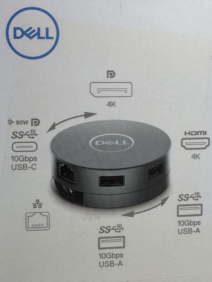 Dell DA305 6-in-1 USB-C Multiport Adapter Docking Station - Gray | eBay