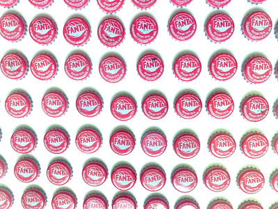 100/ Pcs FANTA Only pink Bottle Caps Thailand Collectible Handmade ...