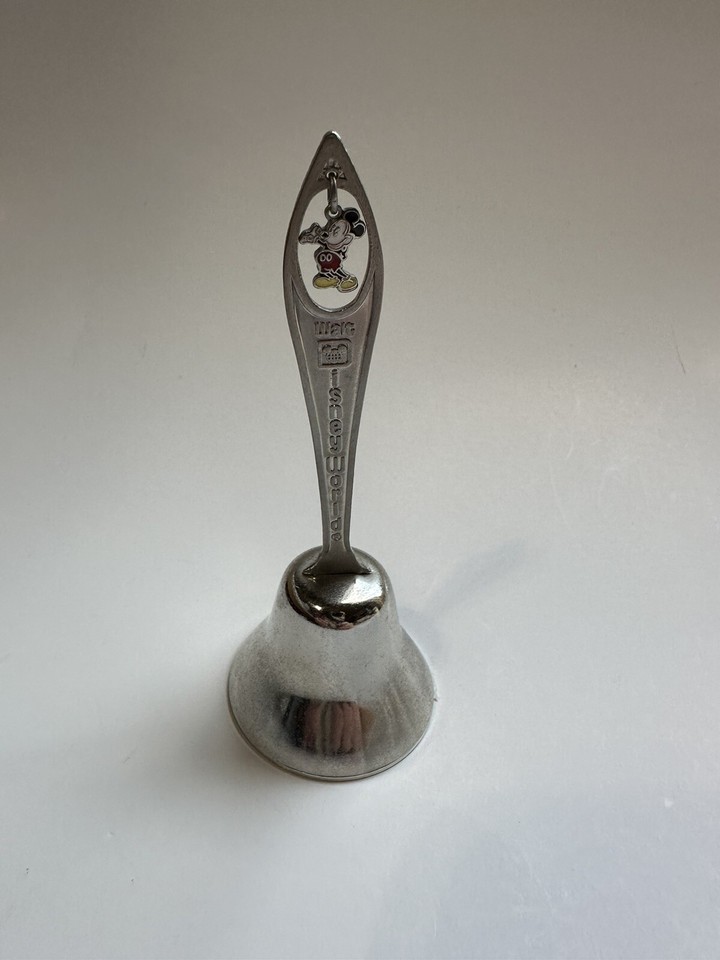Disney Mickey Mouse Bell Mickey Charm Silver Tone Souvenir Ornament ...