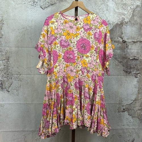Anthropologie STORIA floral dress size S bloomcore flounce romantic ...