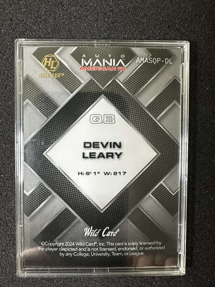 2024 WILD CARD AUTO MANIA AMERICAN FB RC DEVIN LEARY 1/5 | eBay