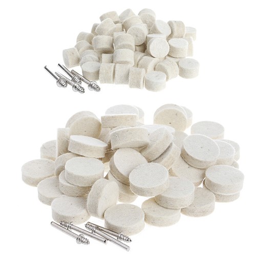 50 Pcs 13mm Wool Felt Polishing Buffing Wheel Grinding Pad + 4Pcs 3.15 ...