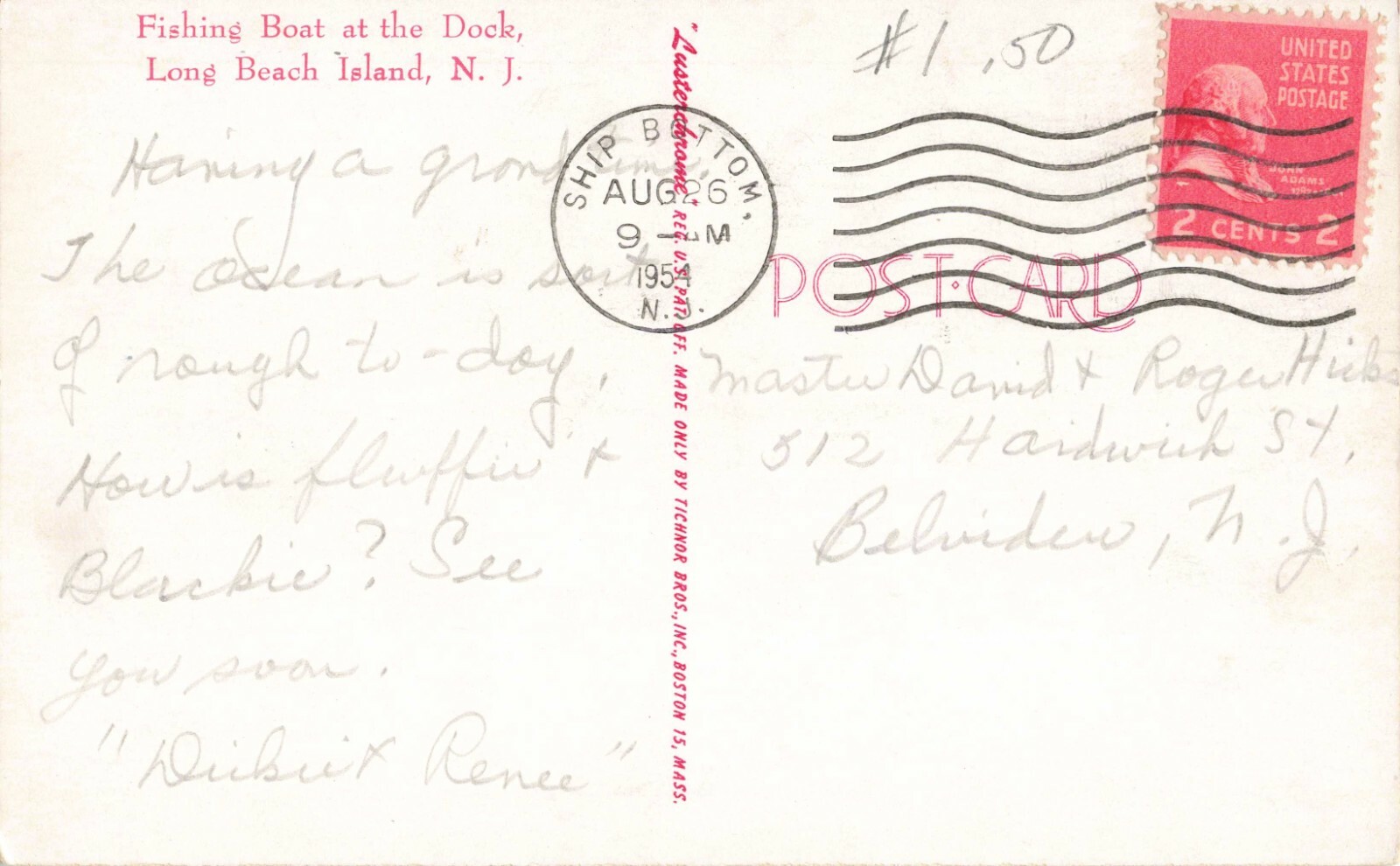 Postcard Fishing Boat at Dock Long Beach Island New Jersey | eBay